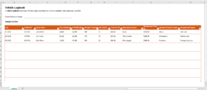 MS Excel Vehicle Log Book Templates | Word & Excel Templates