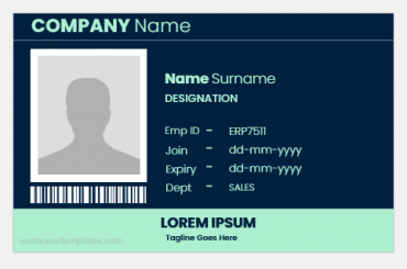 MS word Photo ID Badge Sample Template | Download Edit Print