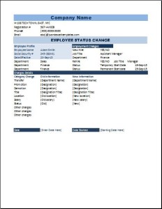 Employee Status change Form Template | Word & Excel Templates