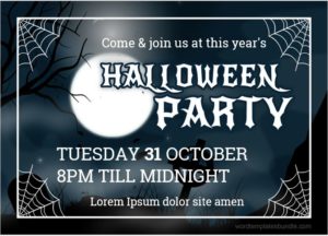 Halloween Party Invitation Card Templates for Word | Edit