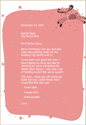 Dear Santa Letter Samples for MS Word | Download
