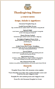 MS Word Thanksgiving Dinner Menu Sheet Templates | Download