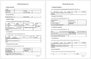 Job Leave/Exit Interview Forms | Word & Excel Templates