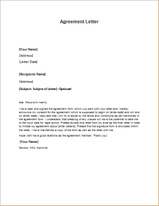 Agreement Letter Templates for Various Situations | Download