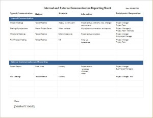Internal and External Communication Report Sheet | Downloa