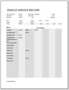 Vehicle Service Record Template for MS Excel | Word & Excel Templates