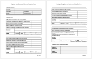 Employee Evaluation Form Templates for MS Word | Download