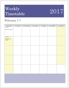Student Class Timetable Sheets for MS Excel | Word & Excel Templates
