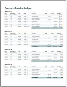 Accounts Payable Ledger Worksheet Template for Excel