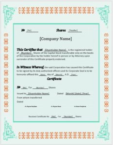 Business Share Certificate Templates MS Word | Word & Excel Templates