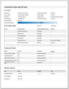 Sign-off Sheets for Various Situations & Requirements | Save