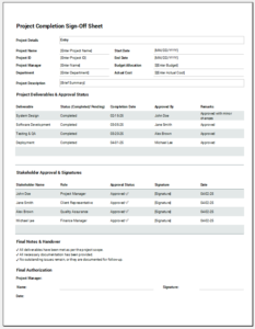 Sign-off Sheets for Various Situations & Requirements | Save