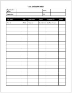 Sign-off Sheets for Various Situations & Requirements | Save