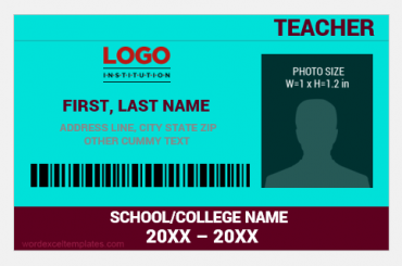10 Editable Teacher Photo ID Badge Templates for Word | Free