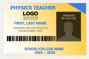 10 Editable Teacher Photo ID Badge Templates for Word | Free