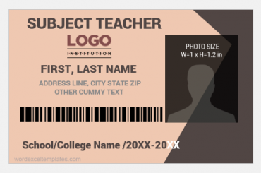 10 Editable Teacher Photo ID Badge Templates for Word | Free