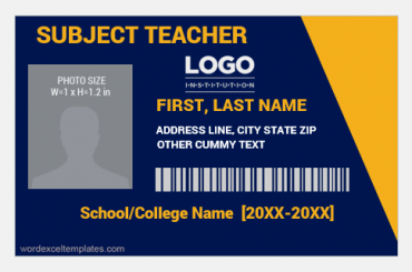 10 Editable Teacher Photo ID Badge Templates for Word | Free
