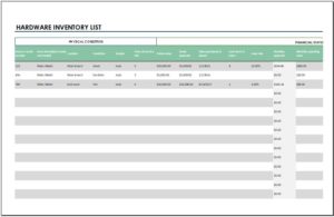 Hardware Inventory List Template for Excel | Download File