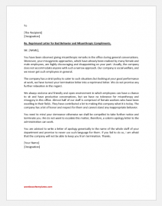 Reprimand Letter to an Employee for Bad Behavior | Copy
