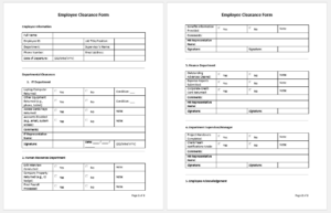 Employee Clearance Form Templates MS Word | Download