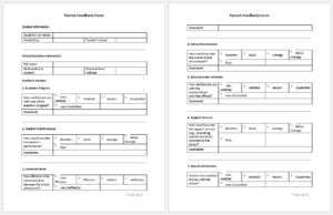 Parent Feedback Forms for School & Teacher Evaluation | Save
