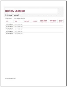 Product Delivery Checklist Templates | Download Files
