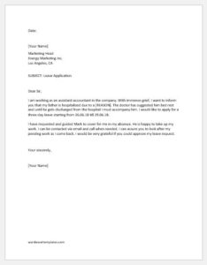 10 Leave Application Letters for All Situations | Download