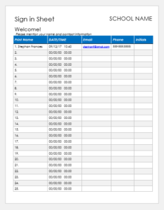 Sign-in & Sign-out Sheets for Various Purposes | Download
