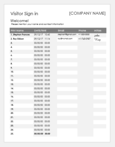5 Best Visitor Sign-in Sheets for MS Word | Download/save