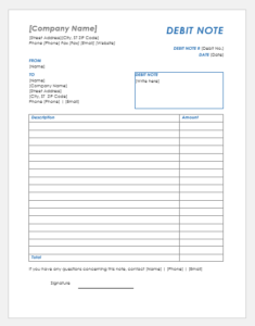 5 Debit Note Formats for MS Word | Word & Excel Templates