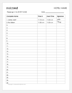 Sign-in & Sign-out Sheets for Various Purposes | Download