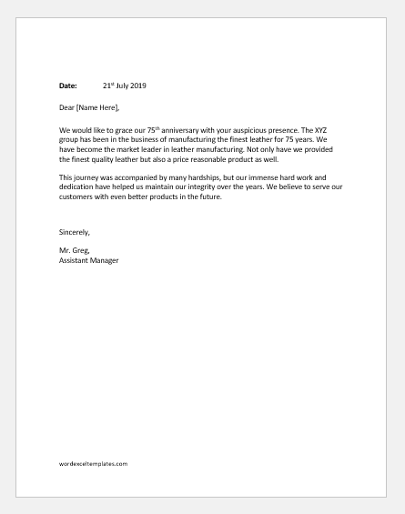 Business Anniversary Announcement Letters Word Excel Templates Business Anniversary Announcement Letters Word Excel Templates