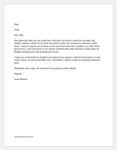 Work from Home Part-Time Request Emails | Download/Copy