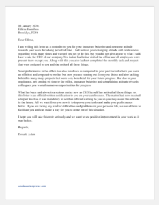 Warning Letter for being Non-responsive | Download Samples