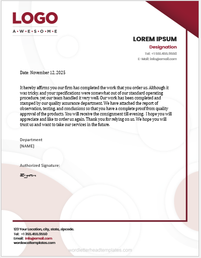 5 Work Completion Letters for All the Businesses | Word & Excel Templates 5 Work Completion Letters for All the Businesses | Word & Excel Templates