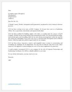 Character Reference Letter for an Employee | Word & Excel Templates