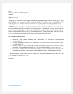 Product Marketing Proposal Letter | Word & Excel Templates