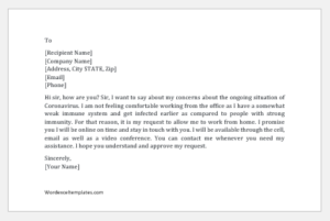 Request to Work from Home Messages | Word & Excel Templates