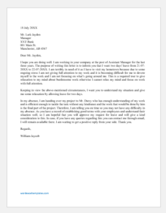 Two Days Leave Letter to Boss | Word & Excel Templates