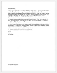Christmas Office Hours Email SAMPLES | Copy and Forward