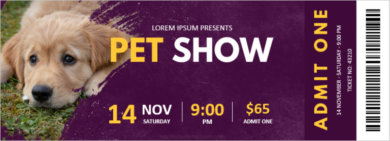 Pet Show Ticket Templates for Word | Word & Excel Templates