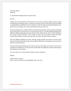 Cleaning Service Request Letter | Word & Excel Templates