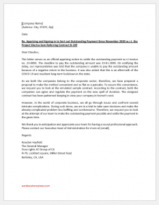 Letter for Outstanding Payment Settlement | Word & Excel Templates