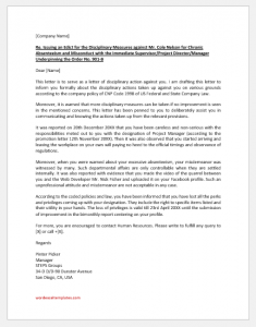 Letter of Disciplinary Action for Employee | Download