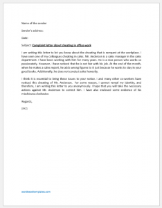Anonymous Letter to Boss about Cheating in Office Work | Word & Excel ...