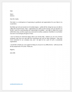 Letter of Gratitude & Appreciation for Helping in Difficult Times