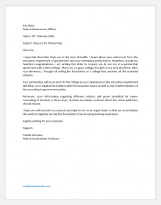 Partnership Request Letter Template | Word & Excel Templates