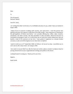 Bakery Business Introduction Letter | Word & Excel Templates