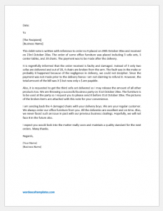 Debit Note Format for Goods Return | Word & Excel Templates