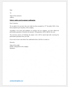 Letter to Confirm Acceptance of the Tender Award | Download